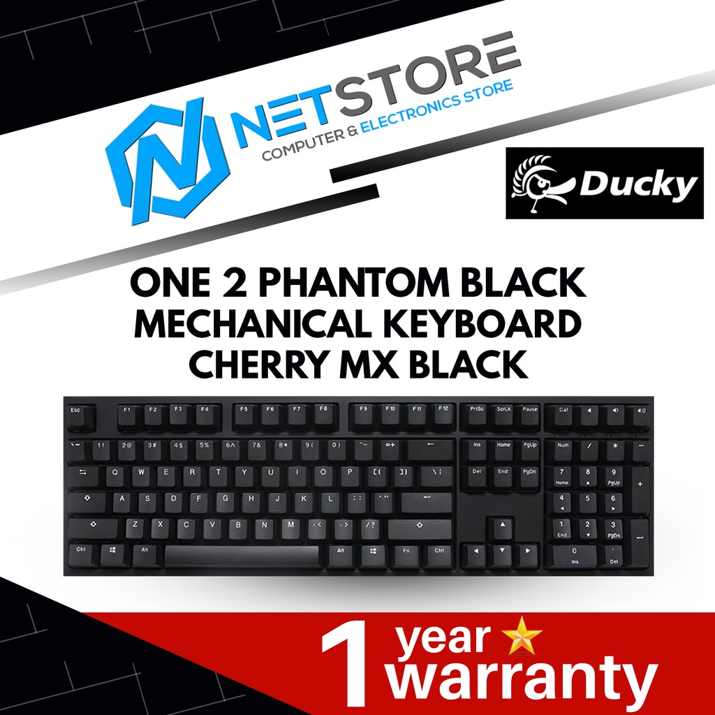 DUCKY ONE 2 PHANTOM BLACK MECHANICAL KEYBOARD - CHERRY MX BLACK ...