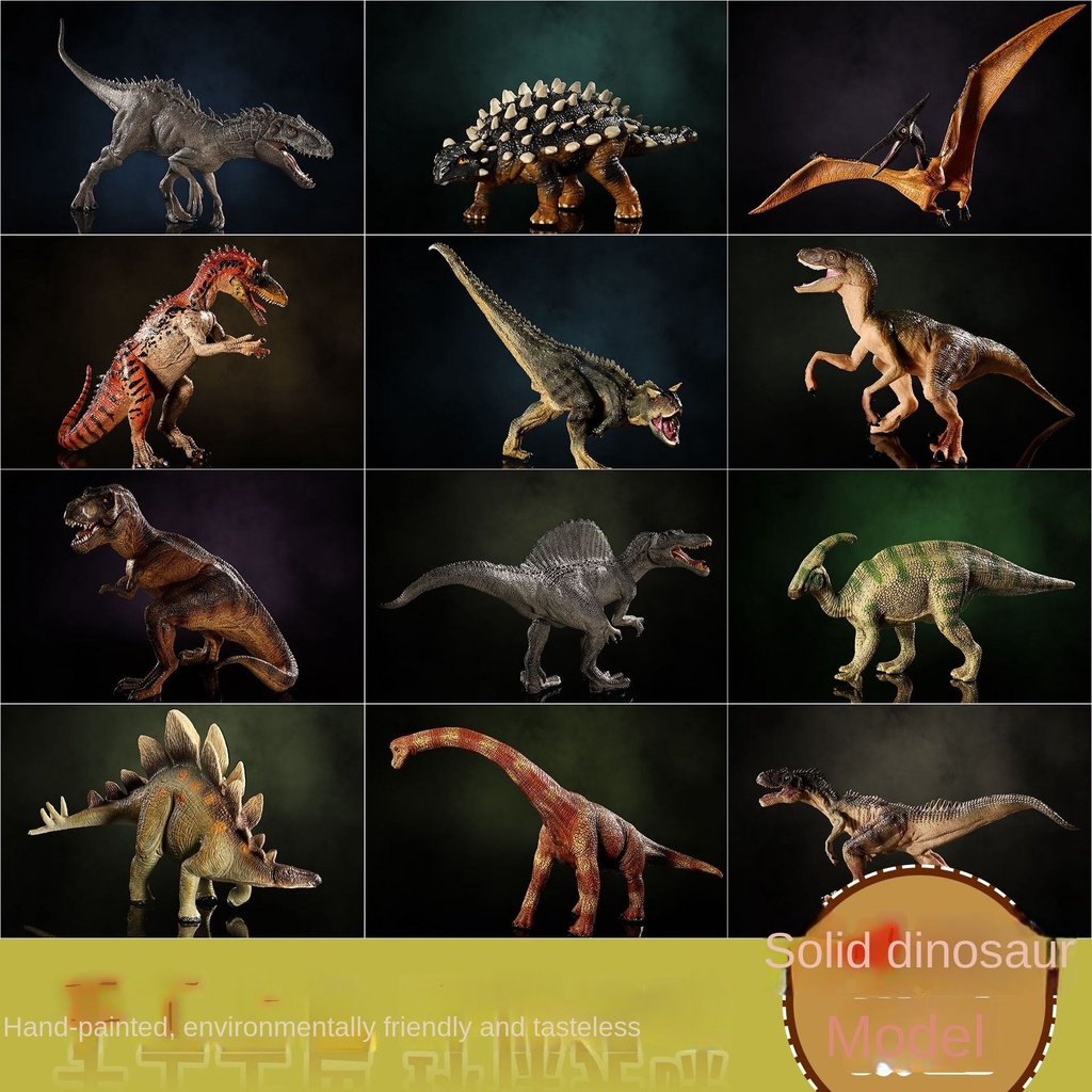 Jurassic Dinosaur Simulation Model Animal Toy Ornament Triceratops ...
