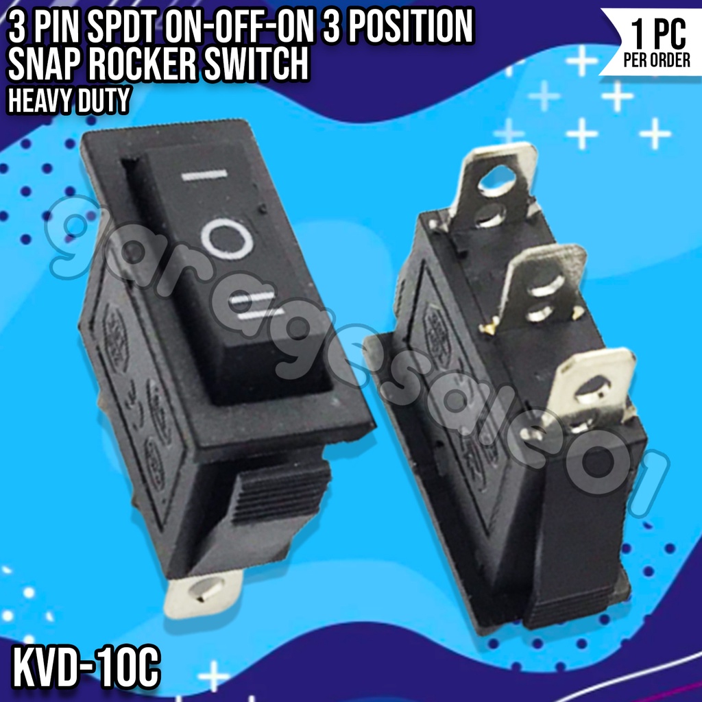 Rocker Switch 3 Position Snap SPDT ON-OFF-ON 3 Pins AC15A/250V 30A/125V ...