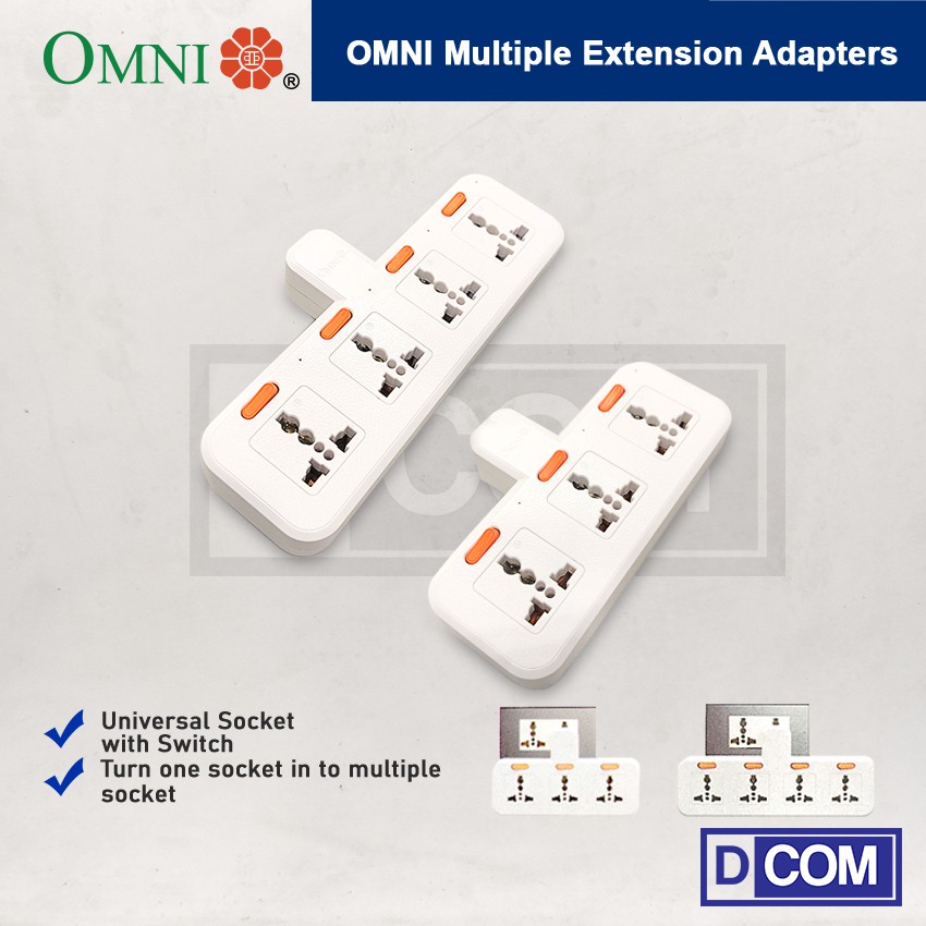 Omni Multiple Extension Adapters (3 gang and 4 gang) | Shopee Philippines