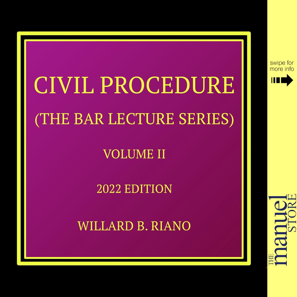 Riano (2022) CivPro Civil Procedure - Volume I/II - 1/2 Bar Lecture Series | Shopee Philippines