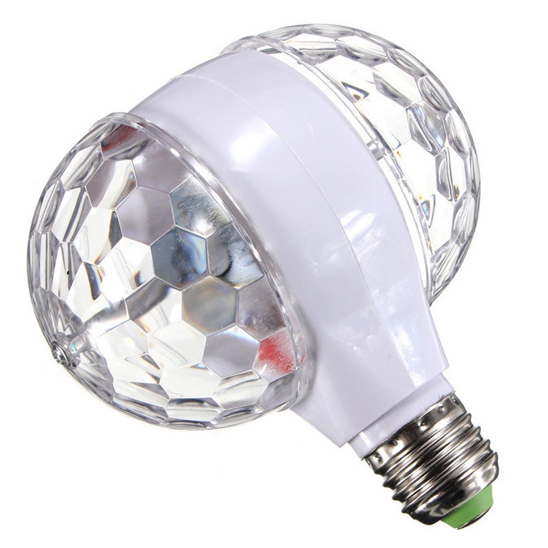 6W LED RGB Stage Light Bulb E27 Rotating For KTV Bar Disco Party Decor ...