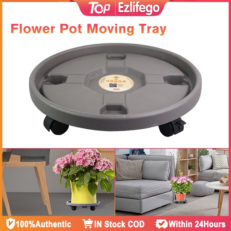 Flower Pot Moving Tray with Wheels 10inch Flowerpot Plant Casters ...