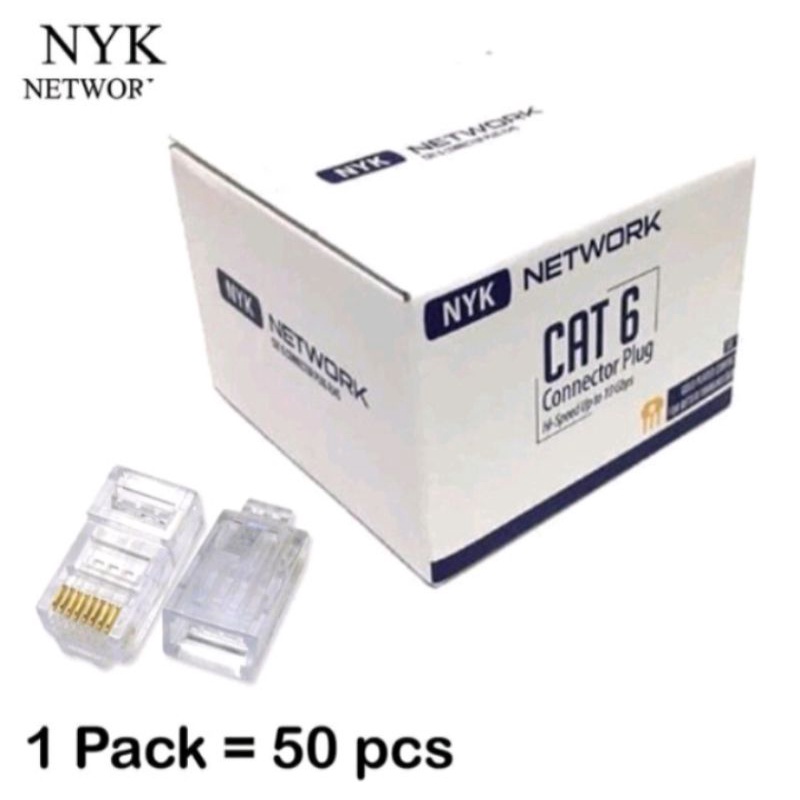 Rj 45 cat 6e NYK connector contains 50 pcs hi speed plug connectors up ...