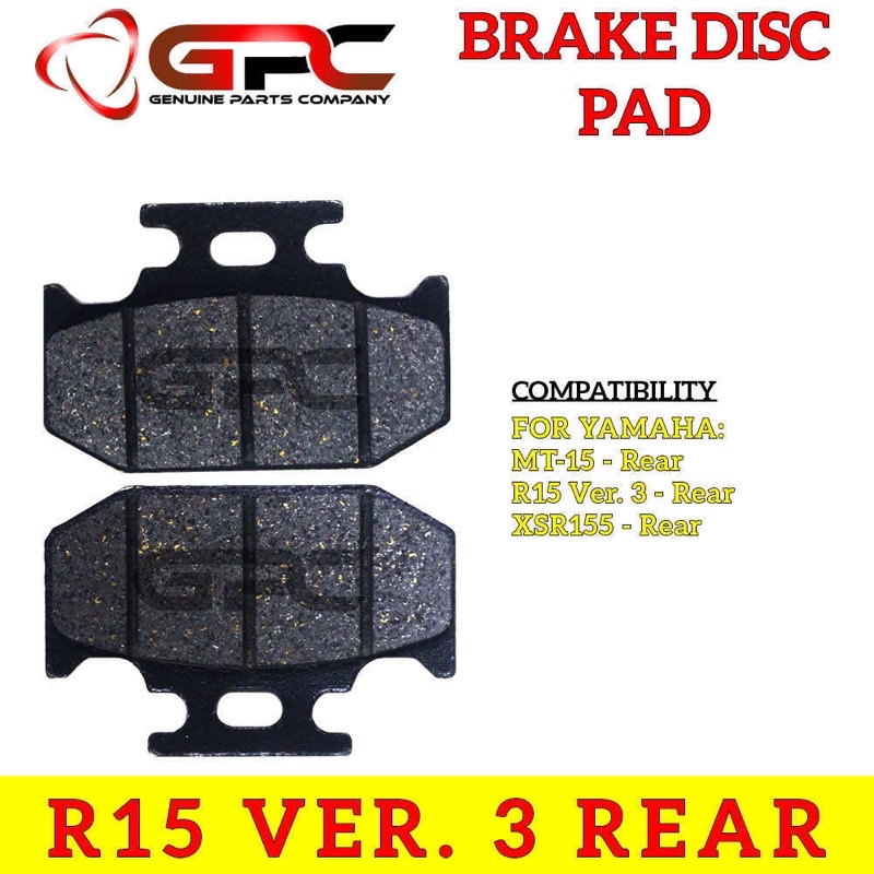 R15 V3/ XSR155 REAR DISC PAD GPC | Shopee Philippines