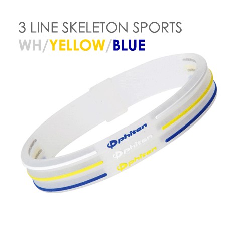 PHITEN 3 LINE BRACELET WHITE/YELLOW/BLUE SPORTS BANDS | Shopee Philippines