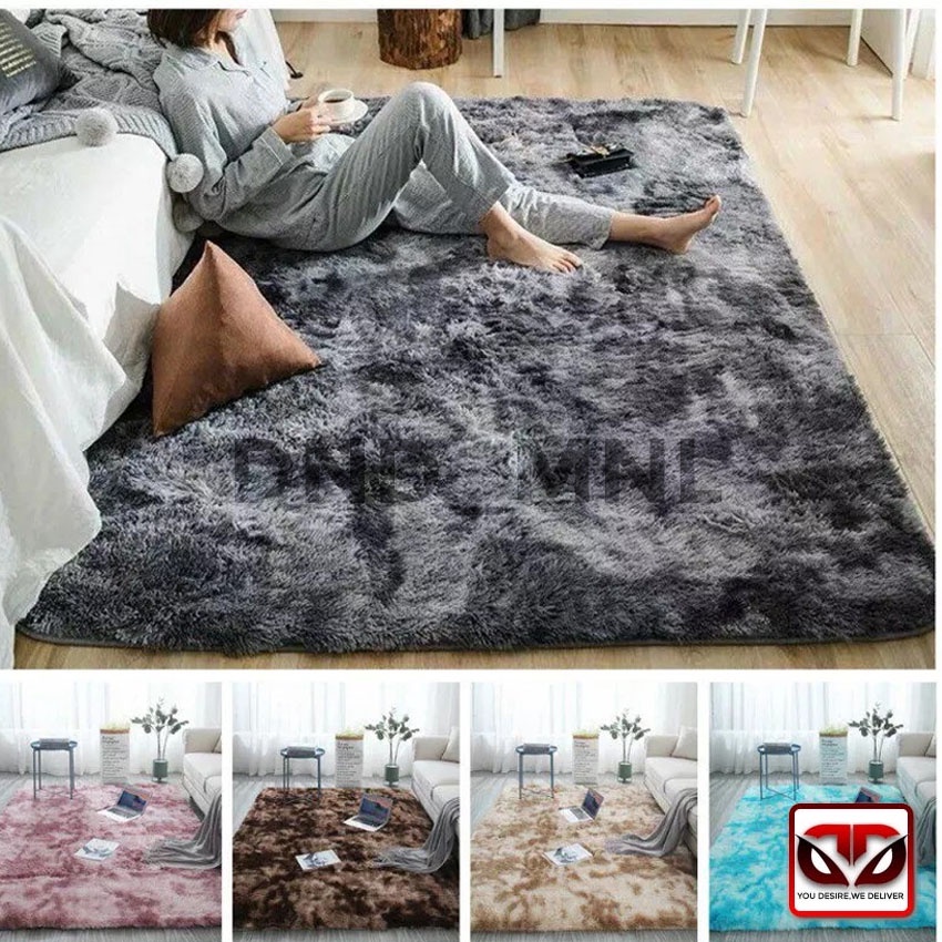 D&D 80 x 120cm Gradient Tie-dyed Fur Carpet Fluffy Super Plush soft Rug ...