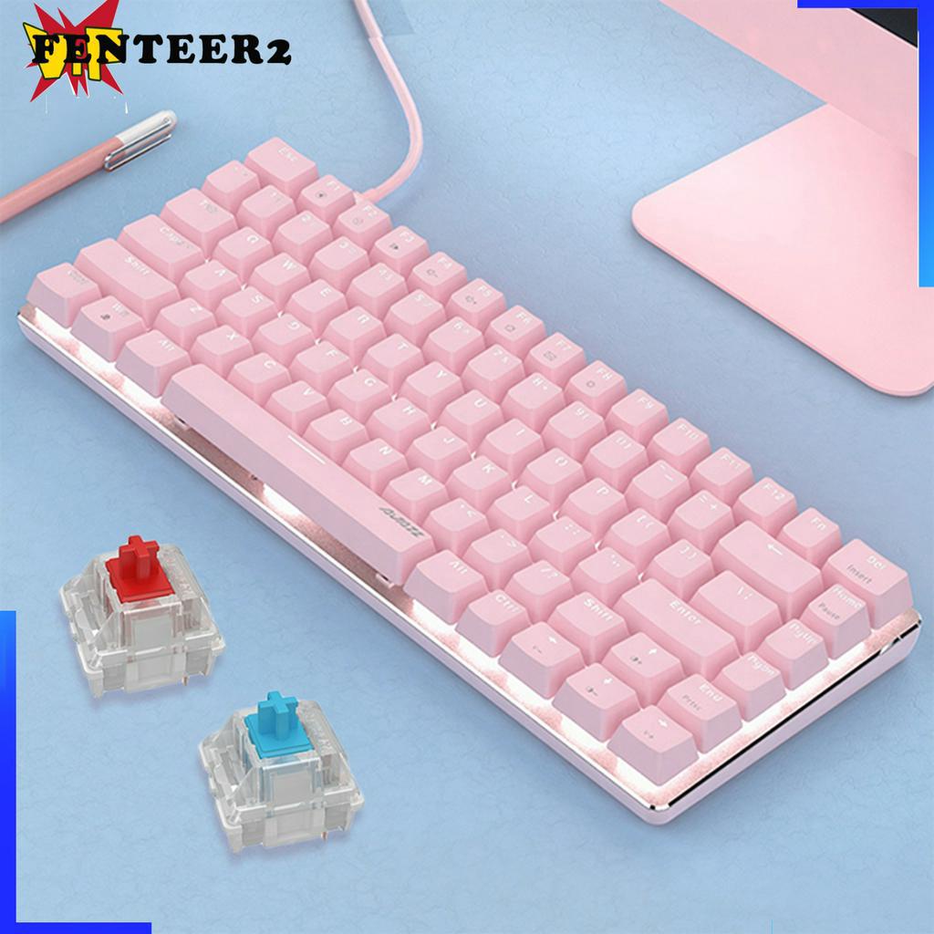 [Fenteer2 3c ] 2022 New Pink Gaming Wired Keyboard 82 Keys Mini Compact ...