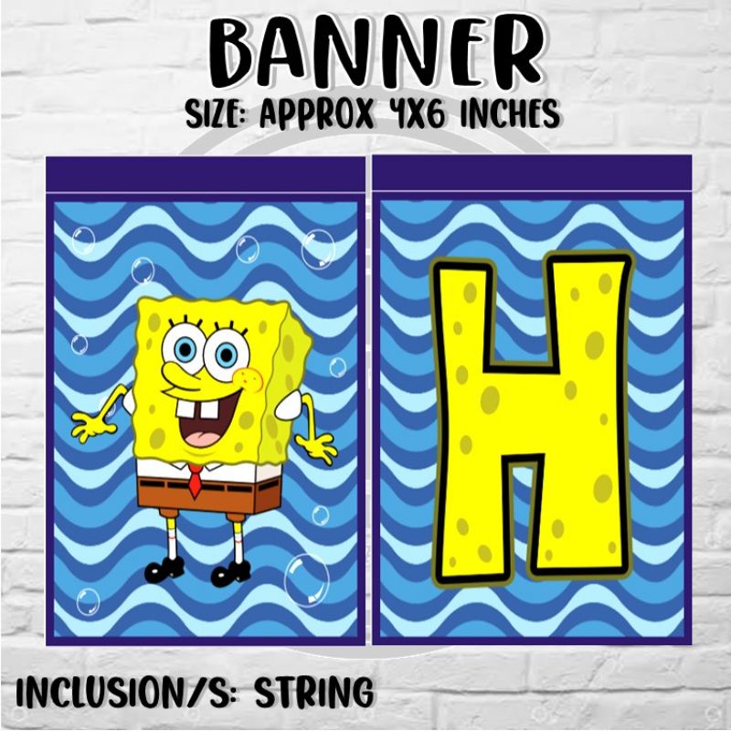 Spongebob theme happy birthday banner | Shopee Philippines