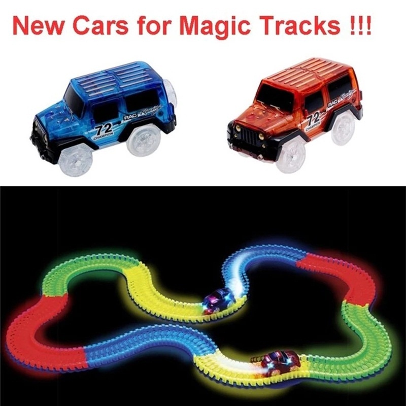 4.4-5.2cm Glow Racing Track Car Toy Magic Flashing Car Toy Electronic ...