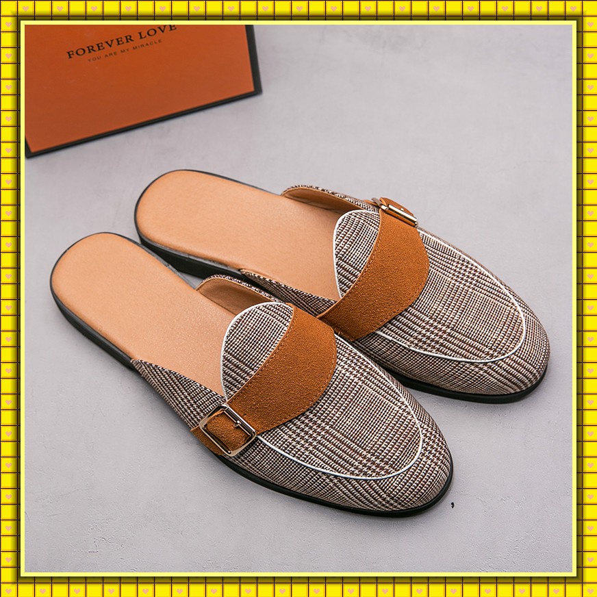 slip on shoes men half shoe leather shoes men loafers half shoes ...