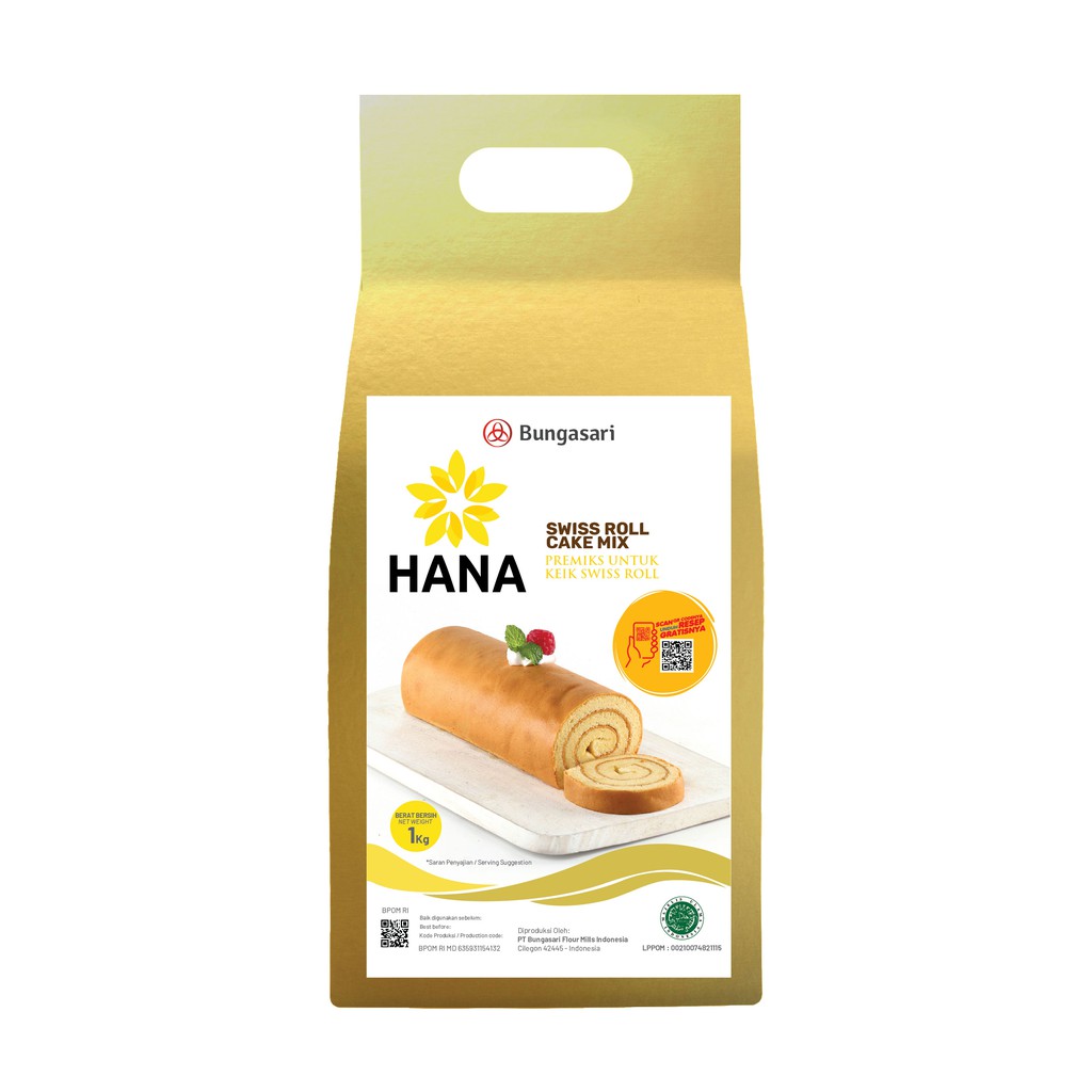 Bungasari Hana Swiss Roll Cake Mix Vanilla 1 KG | Shopee Philippines
