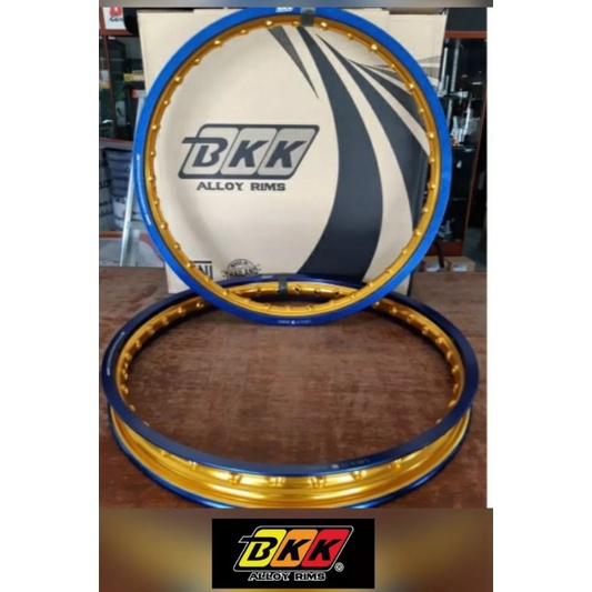 BKK ALLOY RIMS 2 TONE SET OF 2 RIMS - BLUE / GOLD (1.40 x 17 inch ...