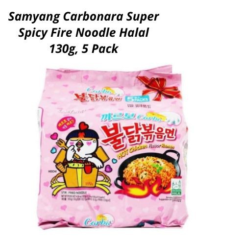 Samyang Carbonara Super Spicy Fire Noodle Halal 130g, 5 Pack | Shopee Philippines