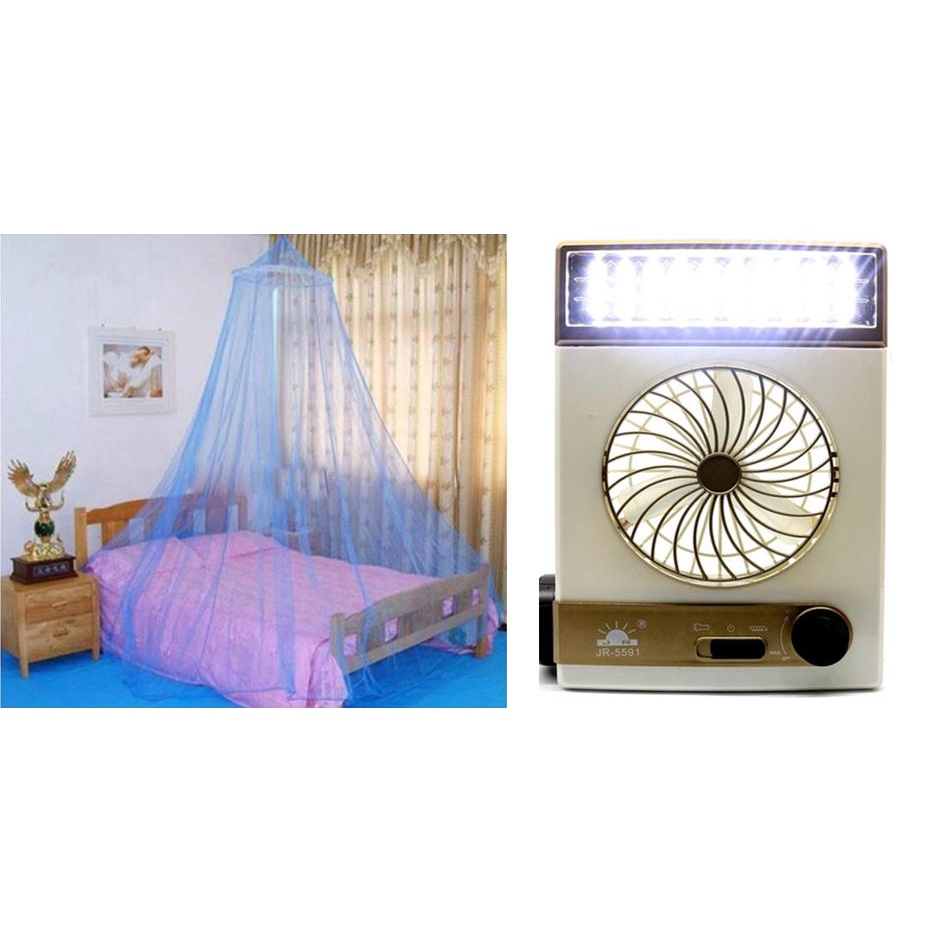 HK Mosquito Net Bed Canopy W/ 3in1 Solar Power Rechargeable LED Light ...