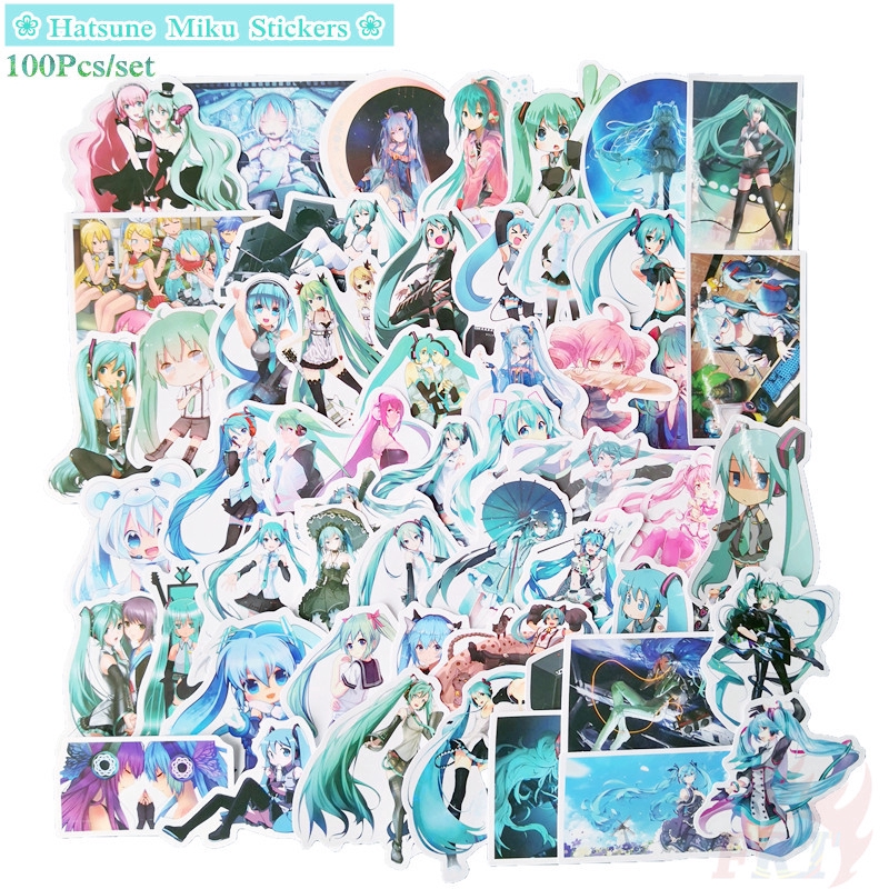 100Pcs/set Hatsune Miku Stickers Waterproof DIY Luggage Laptop ...