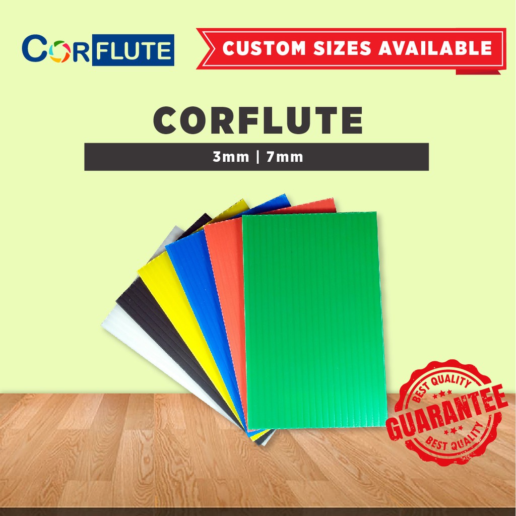 CORFLUTE x CORRUGATED POLYPROPYLENE 3MM - A4, A5, 46, A7, A8, ETC ...