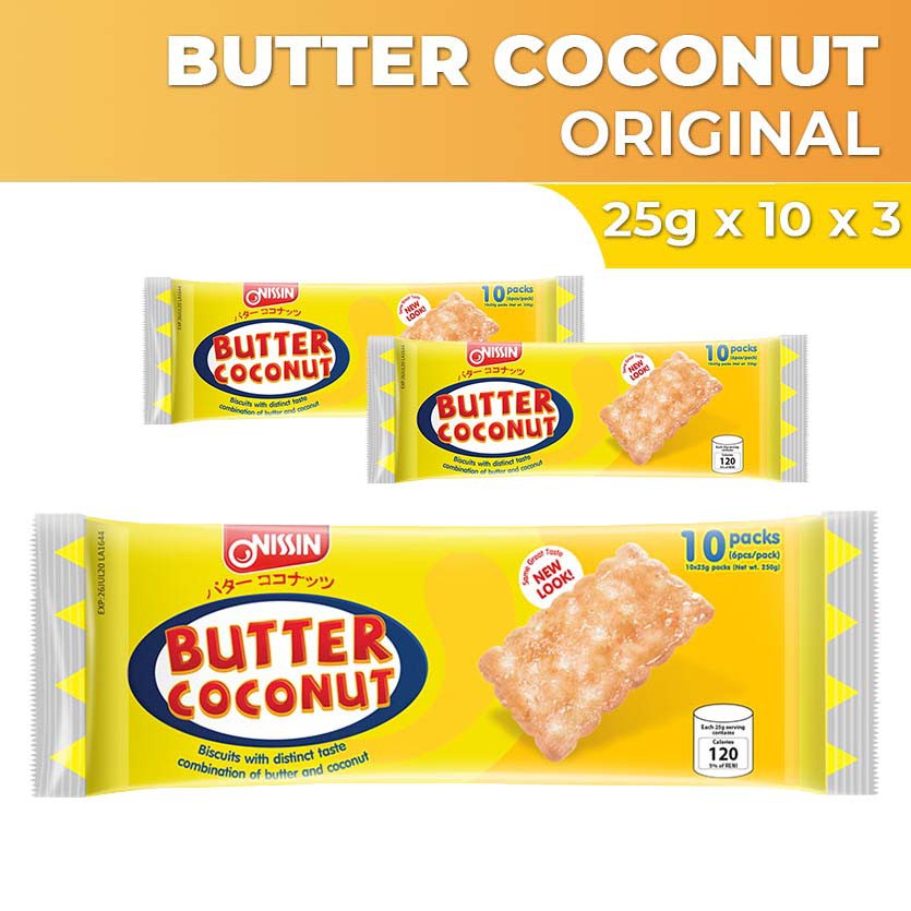 Nissin Butter Coconut Ready to Eat Snack 25g X 3 R0510 | Shopee Philippines