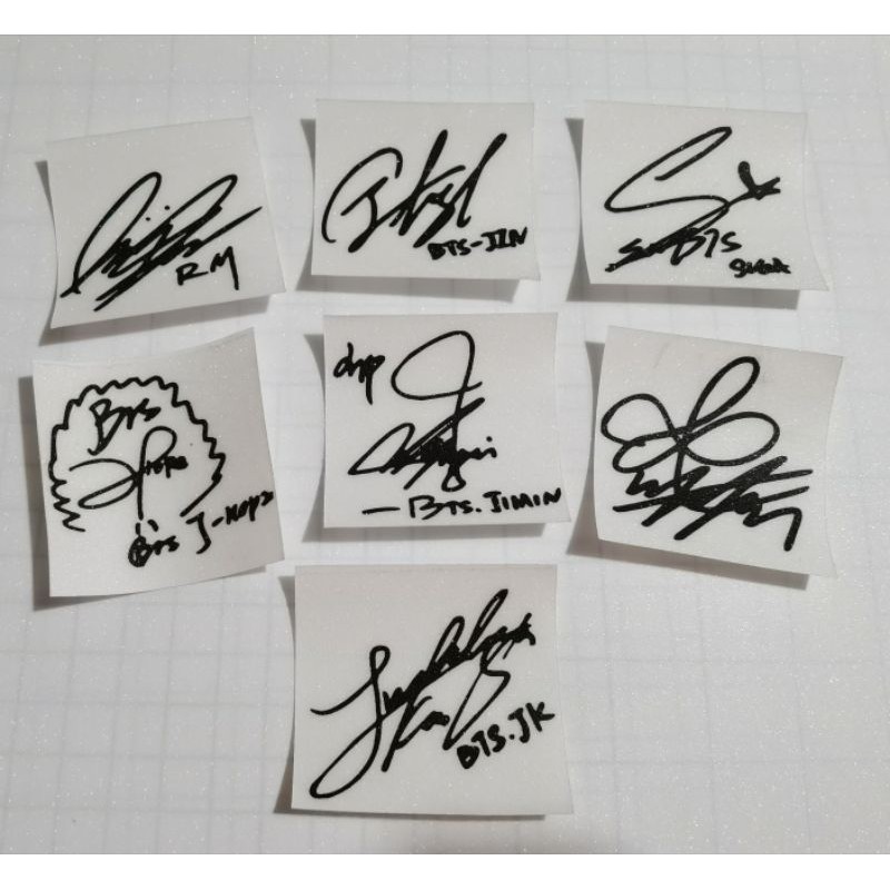 Transparent Glittered Sticker BTS Signature | Shopee Philippines