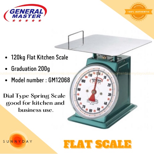 Heavy Duty General Master Dial Spring 120kg Flat scale/Timbangan ...