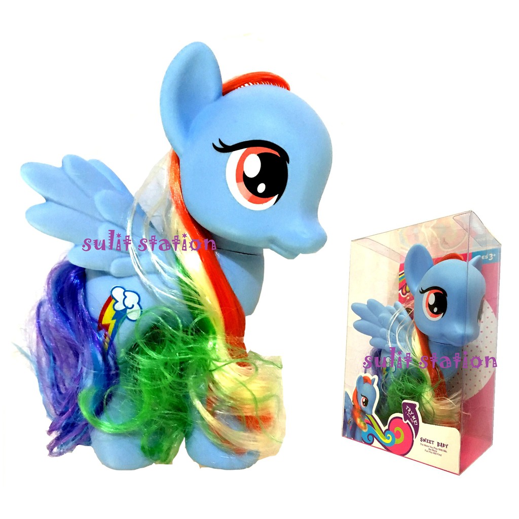 7" MLP MY LITTLE PONY RAINBOW DASH BLUE COLLECTIBLE VINYL RUBBER TOY ...