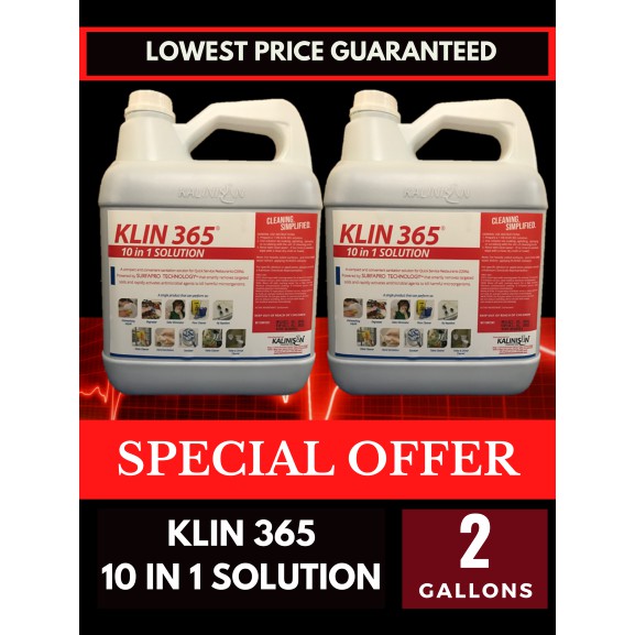 *PACK OF 2 GALLONS* Kalinisan KLIN 365 10-in-1 Solution Sanitizer ...