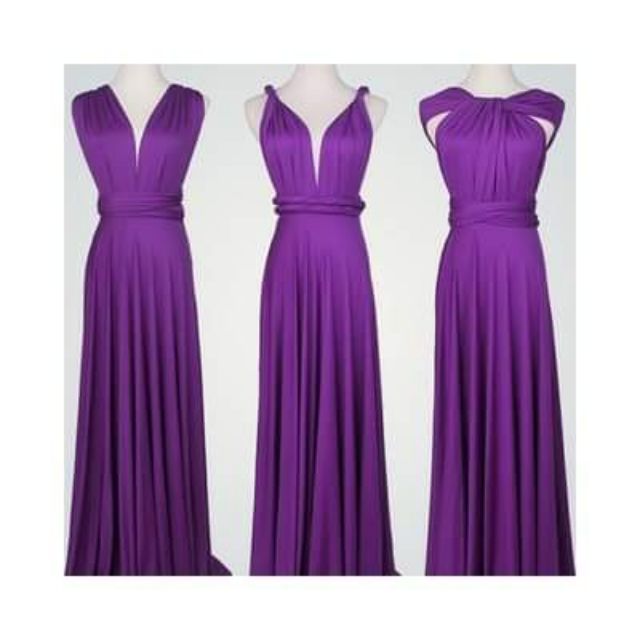 VIOLET Infinity Dress Floorlength with Attached Tube Kids/Adult/Plus ...