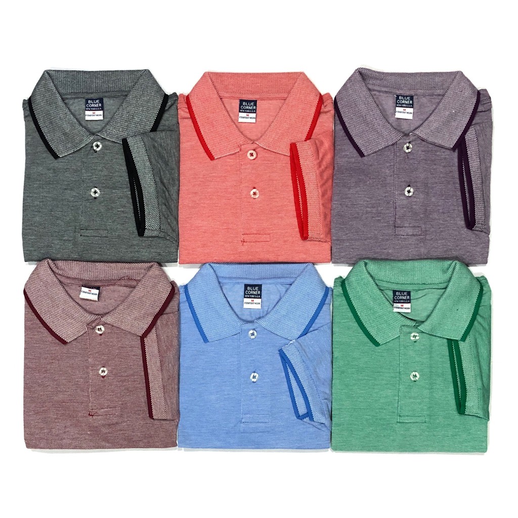 Blue Corner Men's Polo Shirt (Bird's Eye) | Shopee Philippines