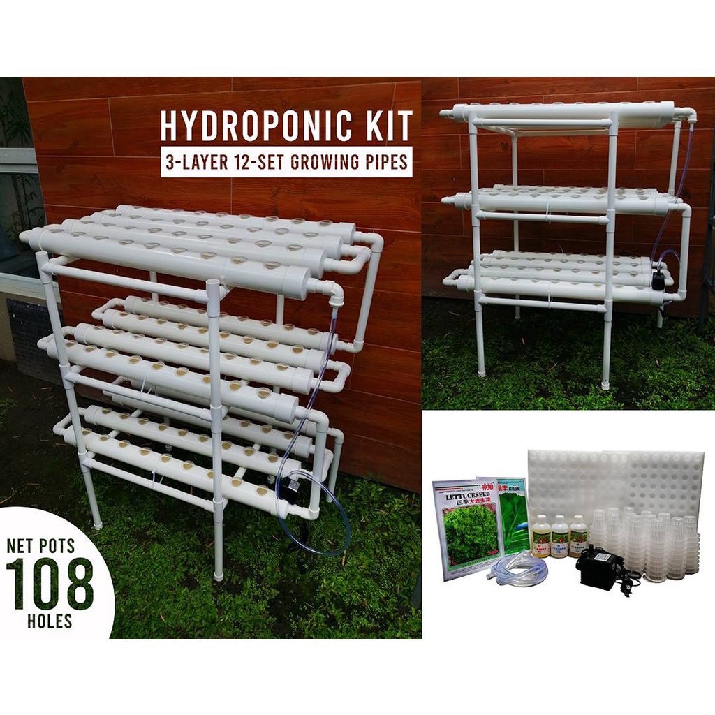 Hydroponic Kit 3-layer 12-set growing pipes | Shopee Philippines