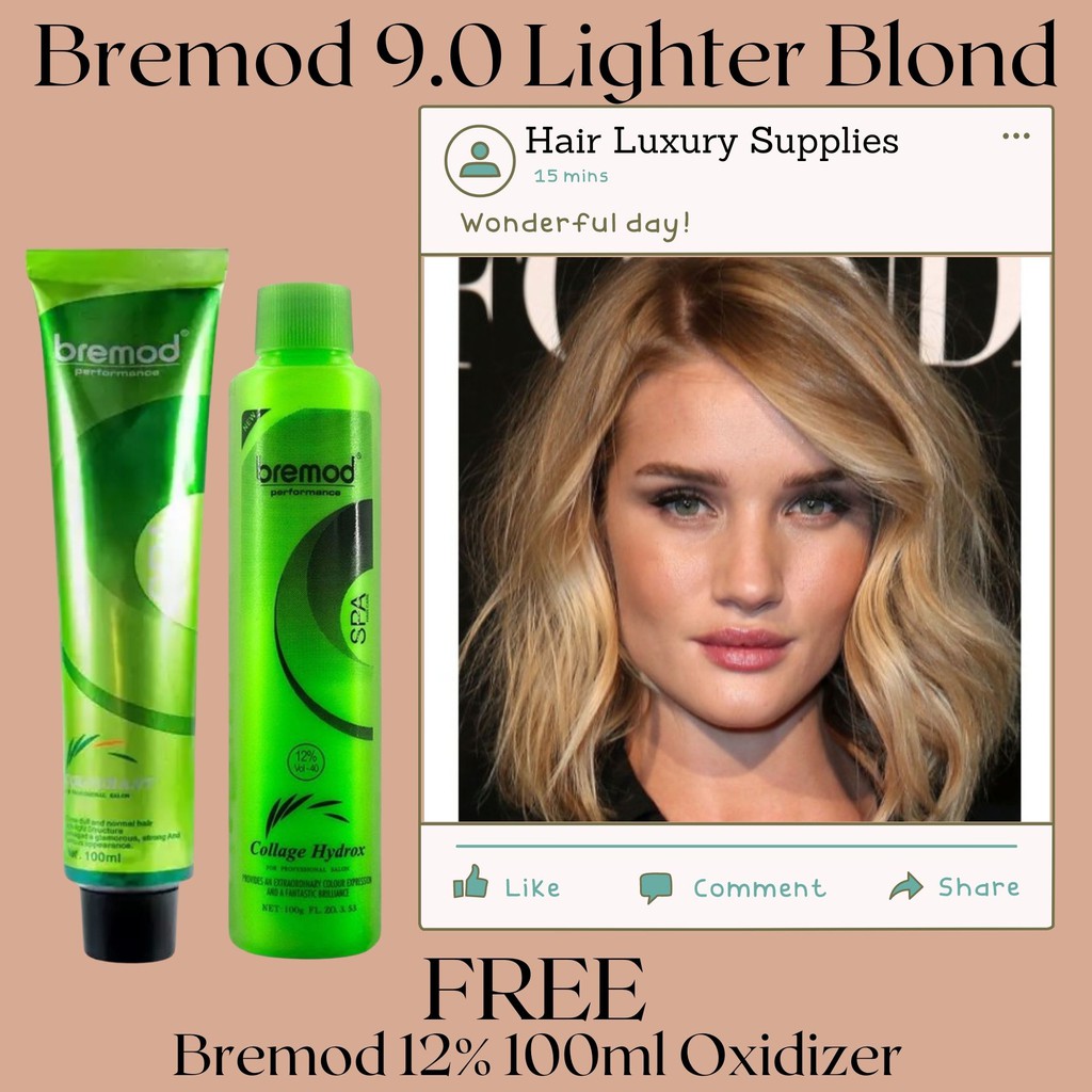 Hair Luxury Supplies Bremod 9.0 Lighter Blond + Bremod 12% 100ml ...