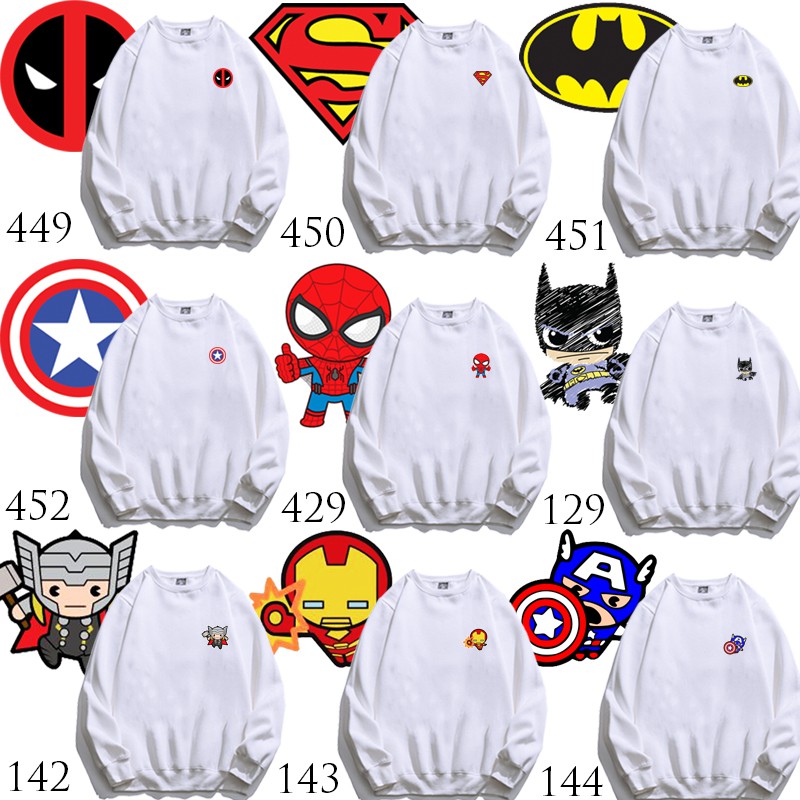 Sweater - UNISEX SUPERHERO long-sleeved cotton sweatshirt - WHITE ...