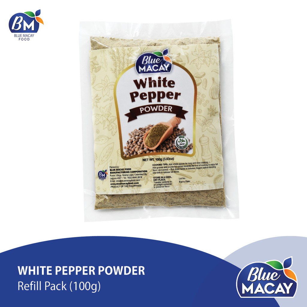 Blue Macay White Pepper Powder 100grams (PURE & HIGH-GRADE SPICE ...