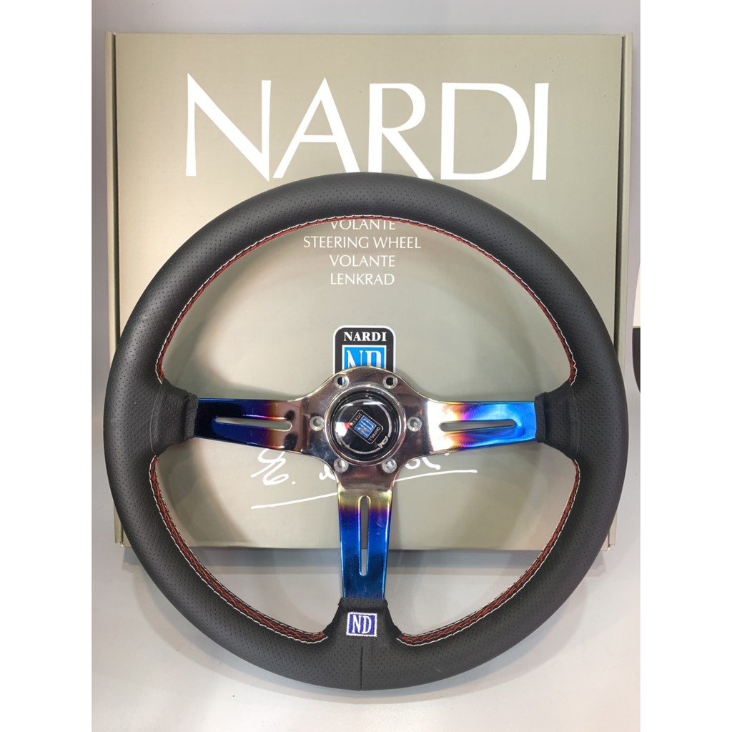 Steering Wheel Nadi 2-Layer Stitching Titanium Color Shiny And ...