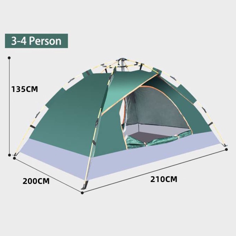 4-5 Person 2m*2m Fully Automatic Tent Outdoor Foldable Camping Auto ...