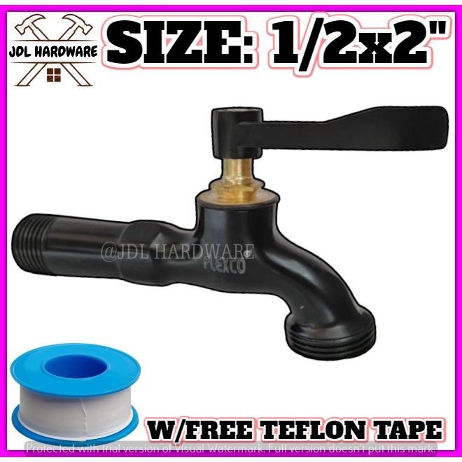 #16+1206 1PCS Glossy Black HOSE Bibb Faucet (1/2x2") Wall Mounted ...