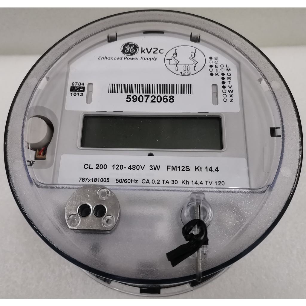 GE/ALCARA Electric Meter 200A 3 Phase 3 Wire 120V-480VAC KWH - KV2C ...