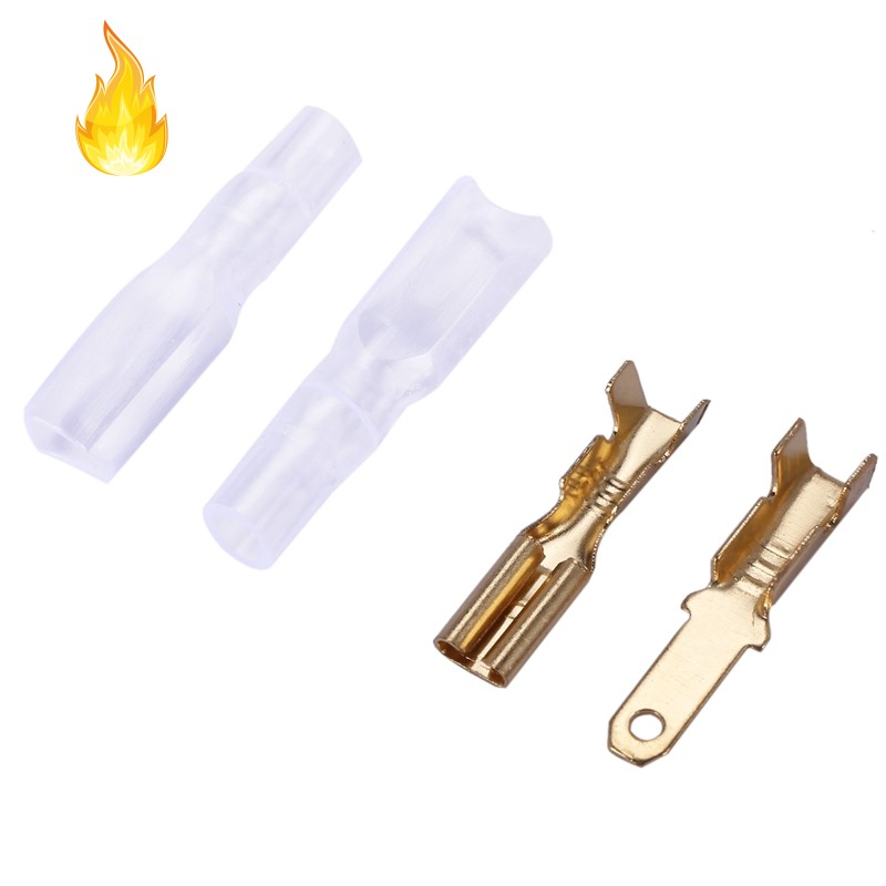 Superior 200Pcs/50Pairs Female Male Spade Crimp Terminals Sleeve Wire ...