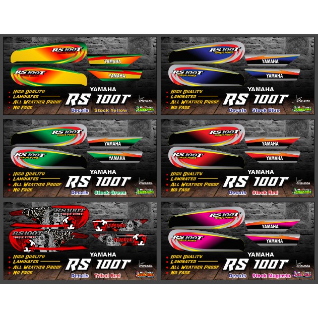 Yamaha RS 100 Stock Decals / Stickers with freebies | Shopee Philippines
