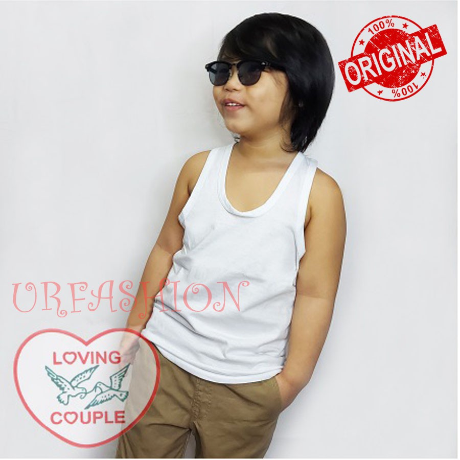 Loving Couple Plain White Cotton Sando Tank for Kids (3pcs per pack ...