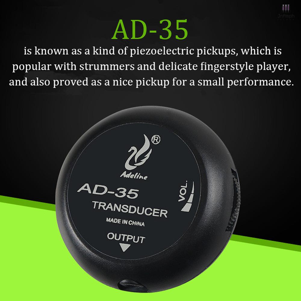 AD-35 Mini Sound Pick-up Piezo Amplifier Transducer Stick Piezo Pickup for Acoustic Guitar ...