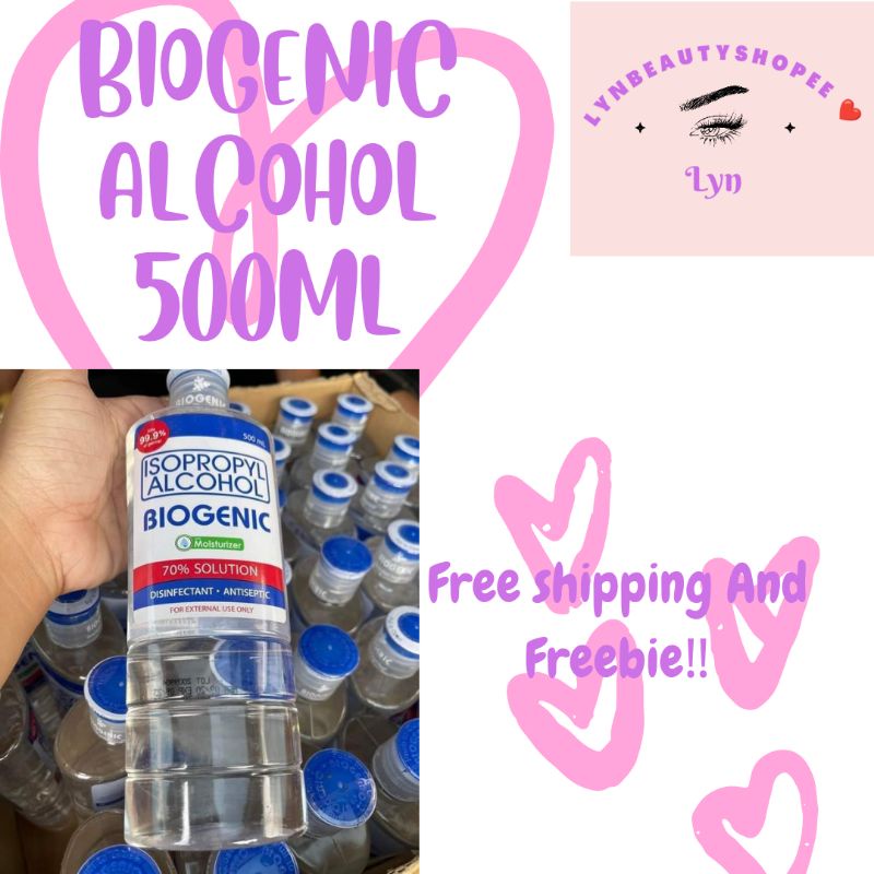 Biogenic alcohol isopropyl 70% w/moisturizer 500ml w/Freebies | Shopee ...