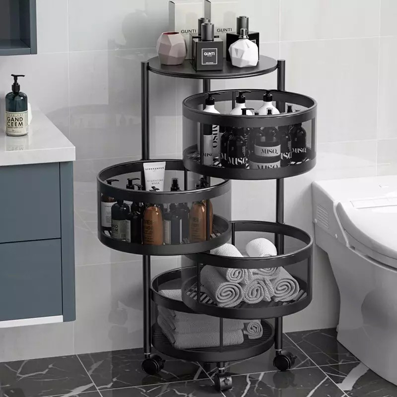 3 / 4 /5 Layer Kitchen Floor Round Multilayer Household Rotating Shelf ...