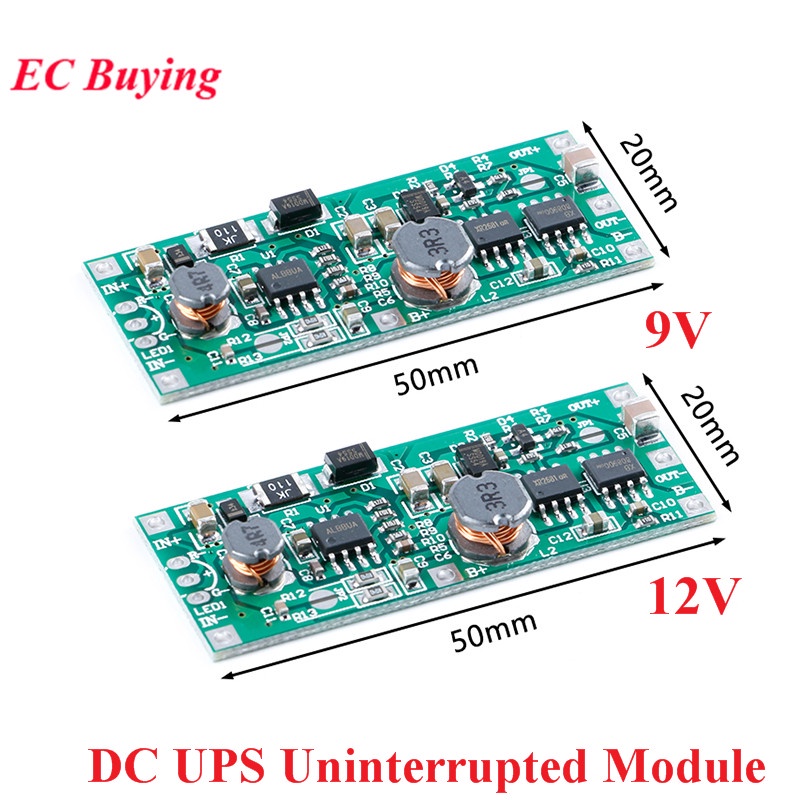 DC UPS Uninterrupted Charging Module 5V-12V to 9V 12V 1A 18650 Lithium ...