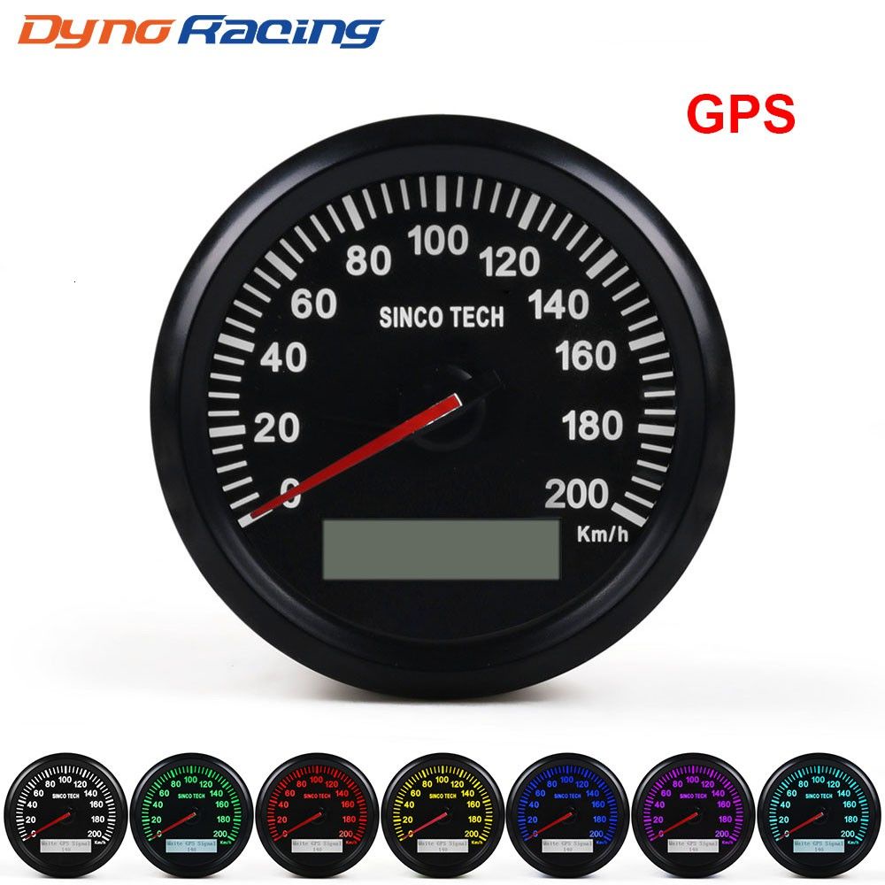 Universal 85mm GPS Speedometer 200km/h Speed Gauge Meter With 7 Colors ...