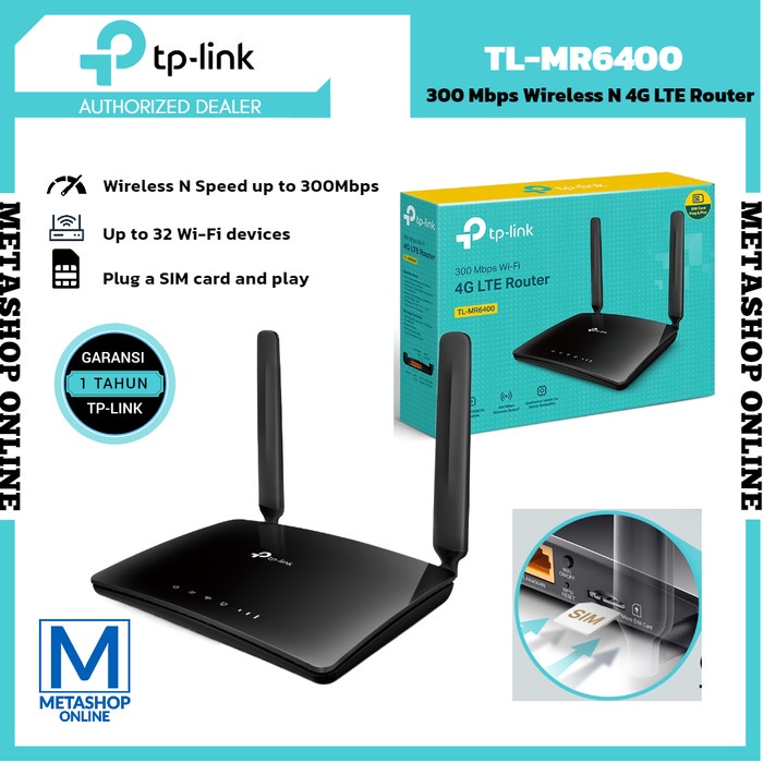 TP-LINK TL-MR6400 300 Mbps Wireless N 4G LTE Router TPLINK SimCard ...