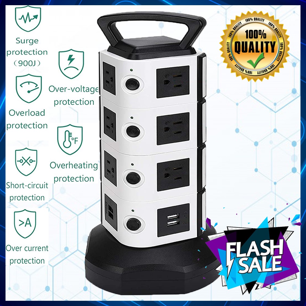 Layer Extension Socket Tower with 2 USB 4 Layer Vertical Power Strip ...
