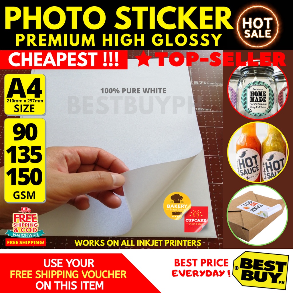 A4 Photo Sticker - Premium High Glossy (USA) | Shopee Philippines