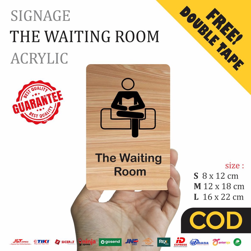 Waiting Room Sign Board Acrylic Print UV Signage Acrylic Label Marker ...