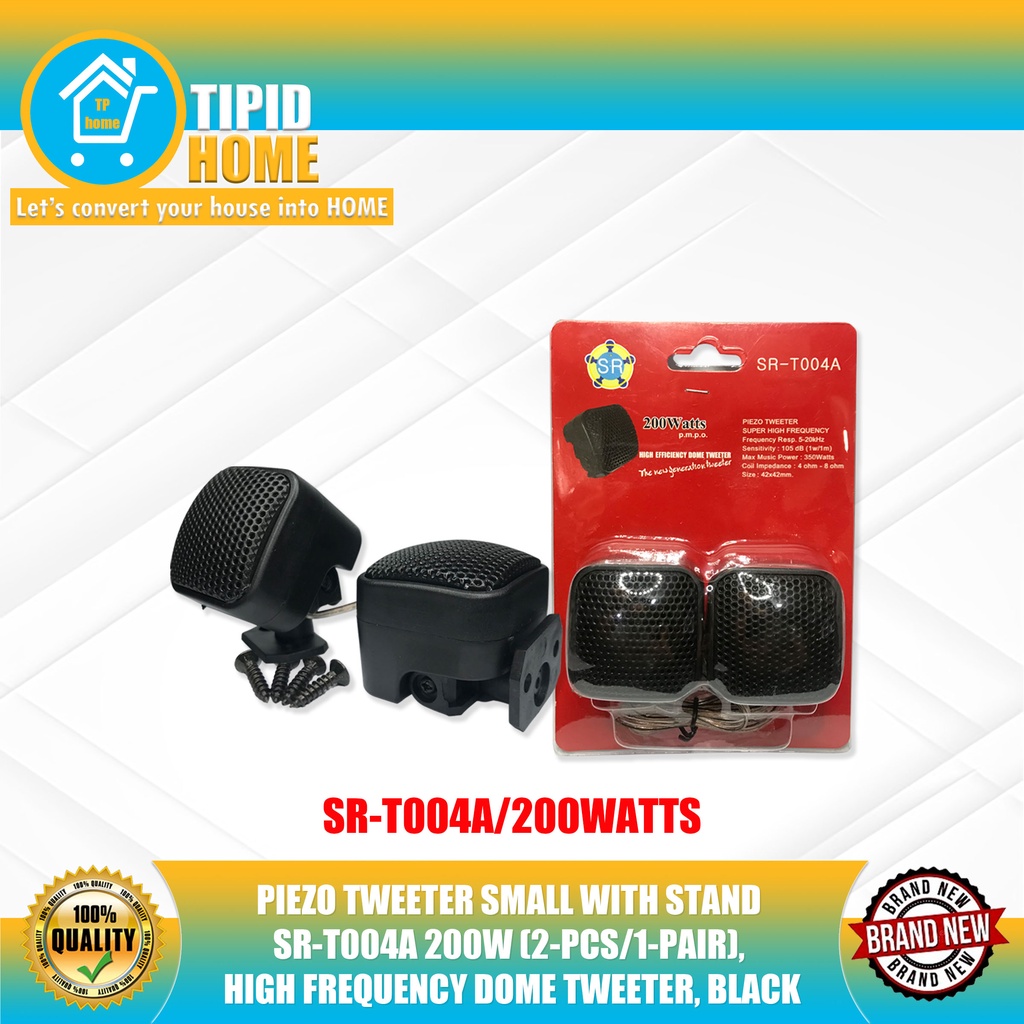 PIEZO TWEETER SMALL WITH STAND SR-T004A 200W (2-PCS/1-PAIR), HIGH ...