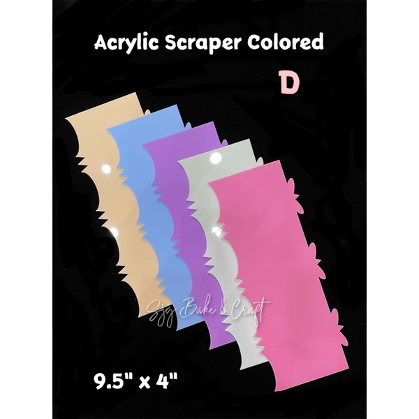 double sided contour cake comb scraper acrylic scraper | Shopee Philippines